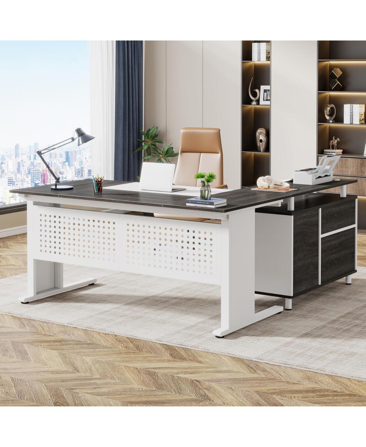 Click here for Tribesigns 63" L-Shaped Executive Desk with F... prices