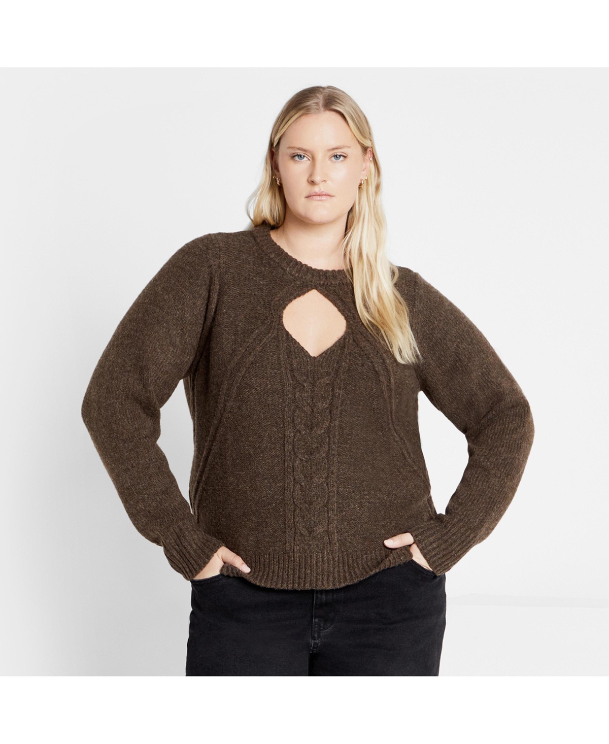 Click here for City Chic Womens Ivy Sweater - Chocolate prices