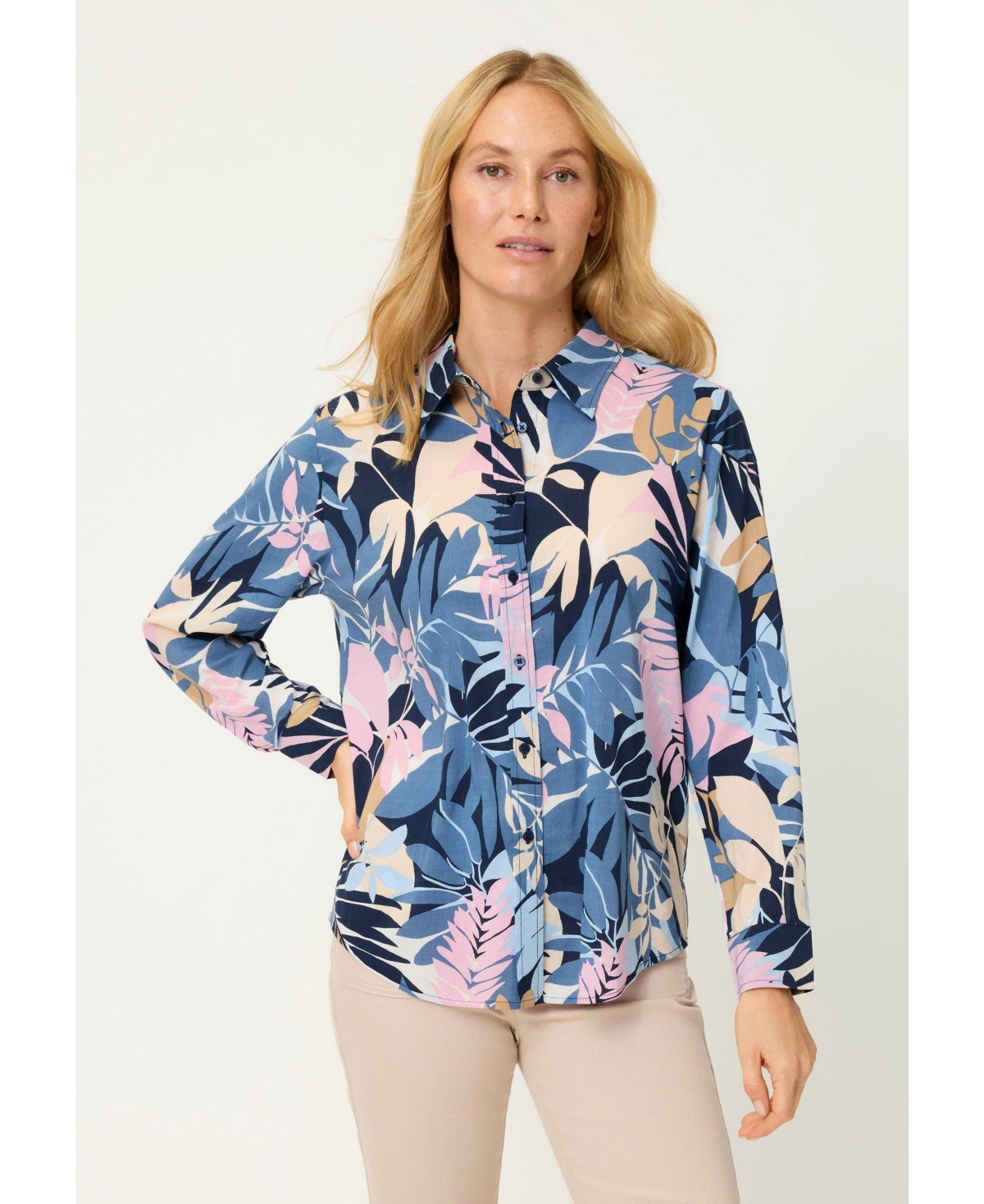 Click here for Olsen Womens Palm Shirt - Ink blue prices