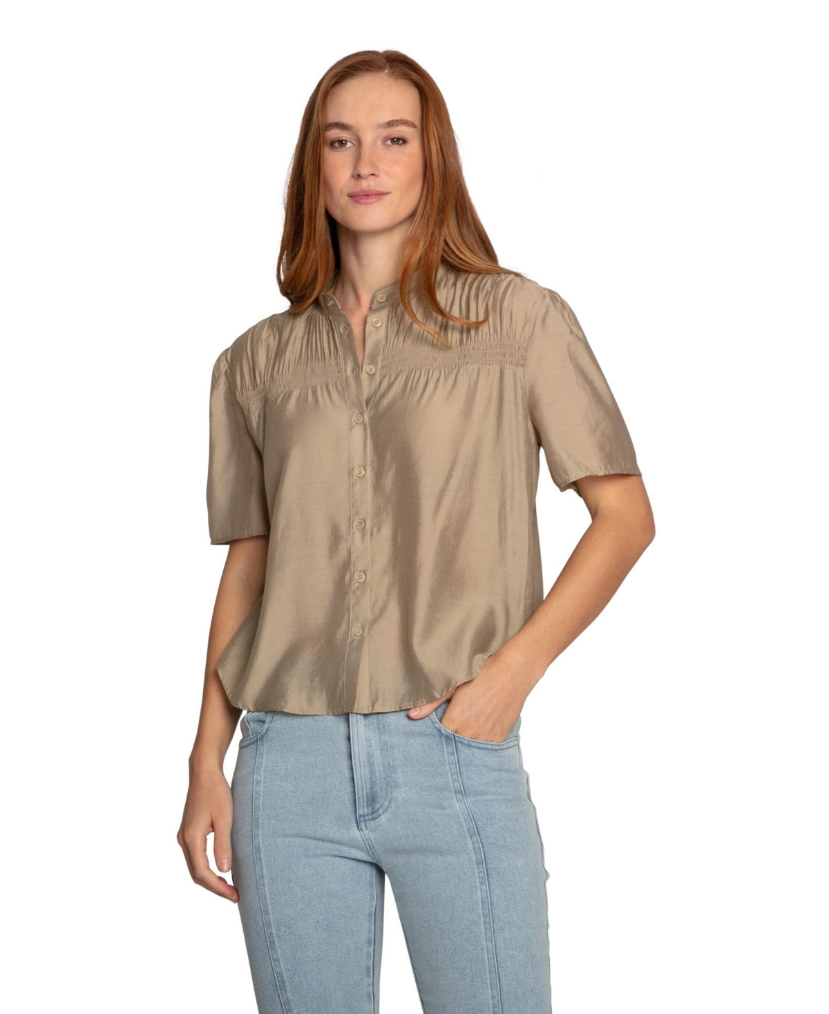 Click here for Belle & Bloom Womens Honeylace Blouse - Marigold prices