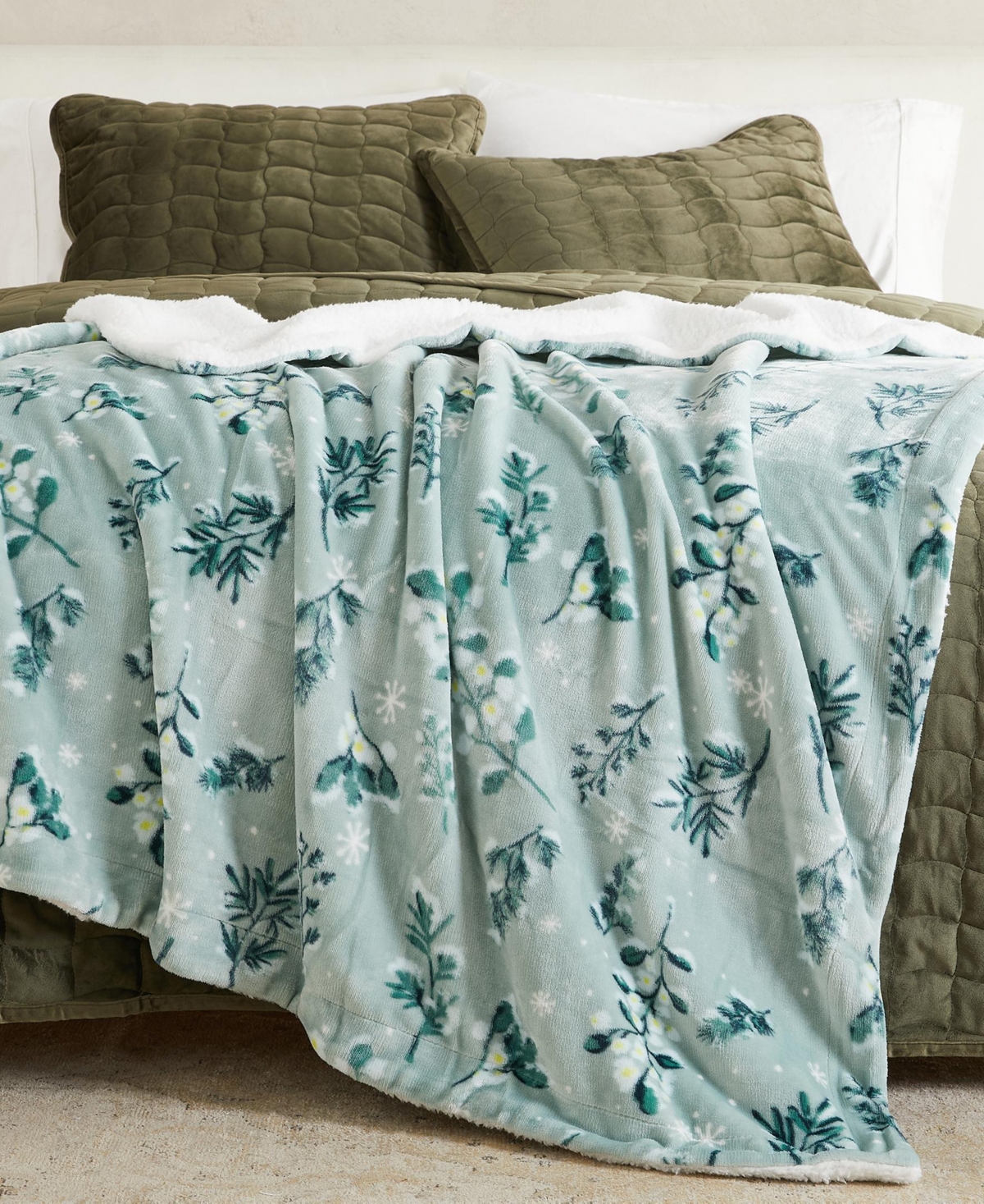 Click here for Linery & Co. Velvet Plush Reversible Sherpa Throw... prices