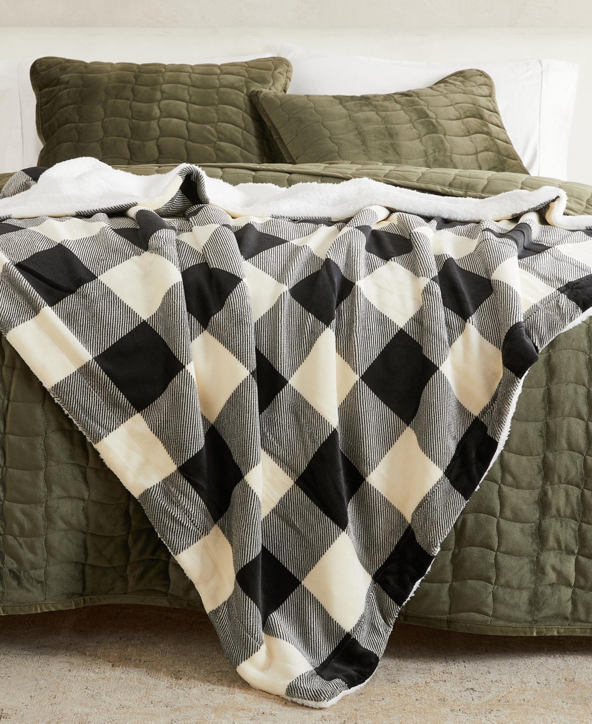 Click here for Linery & Co. Velvet Plush Reversible Sherpa Throw... prices