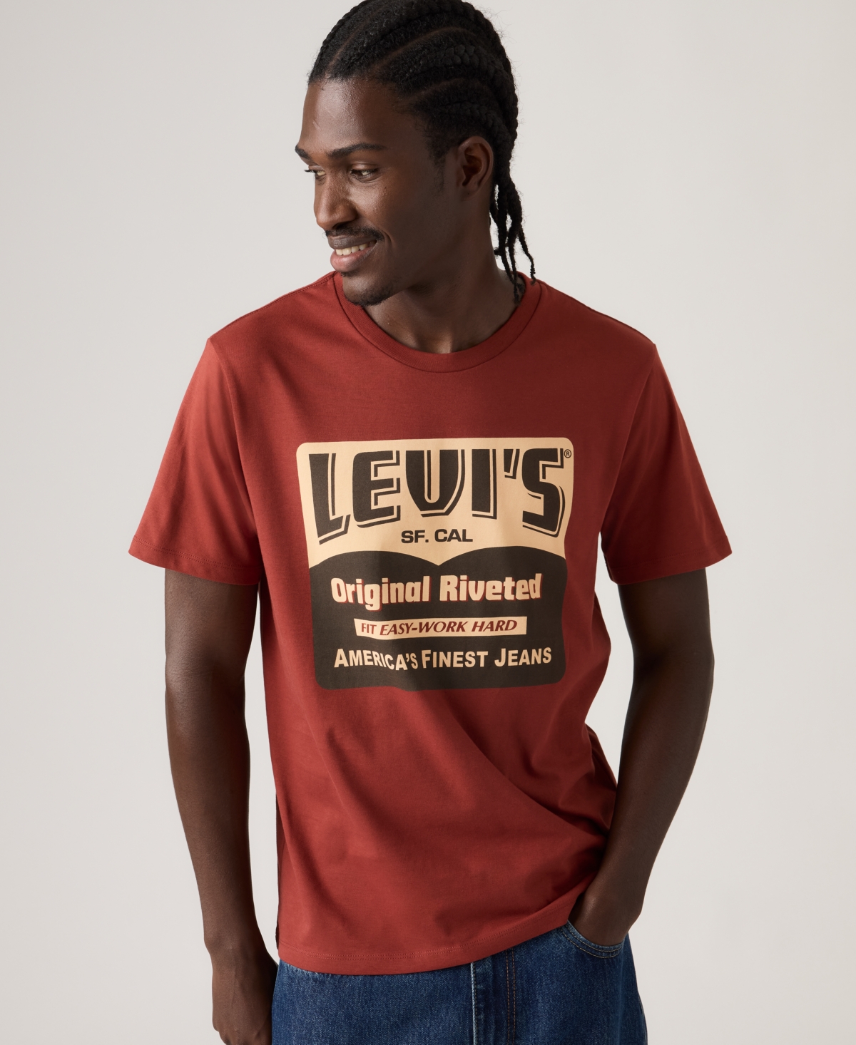 Click here for Levis Mens Regular-Fit Crewneck T-Shirt - Russet B... prices