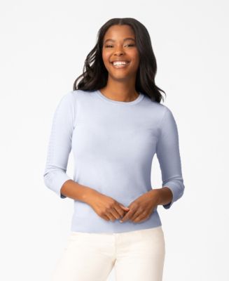 Melissa Paige Women's Pointelle 3/4-Sleeve Sweater - Macy's