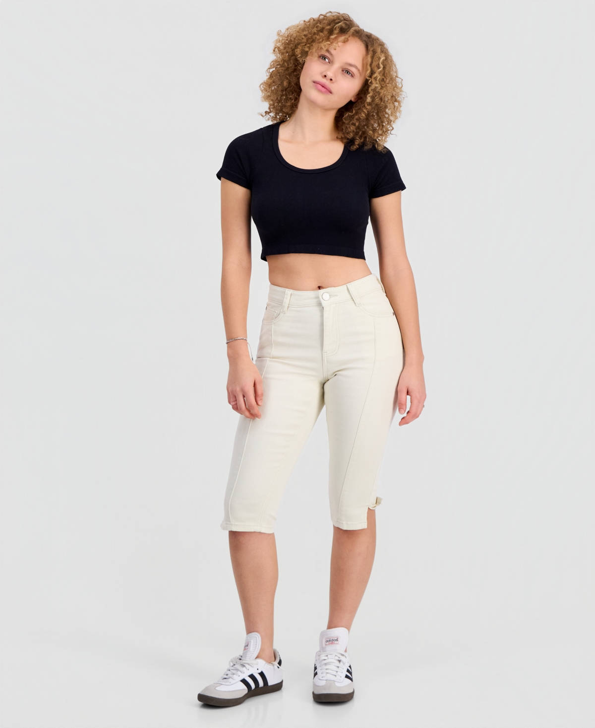 Click here for Dollhouse Juniors Capri Jeans - Ecru prices