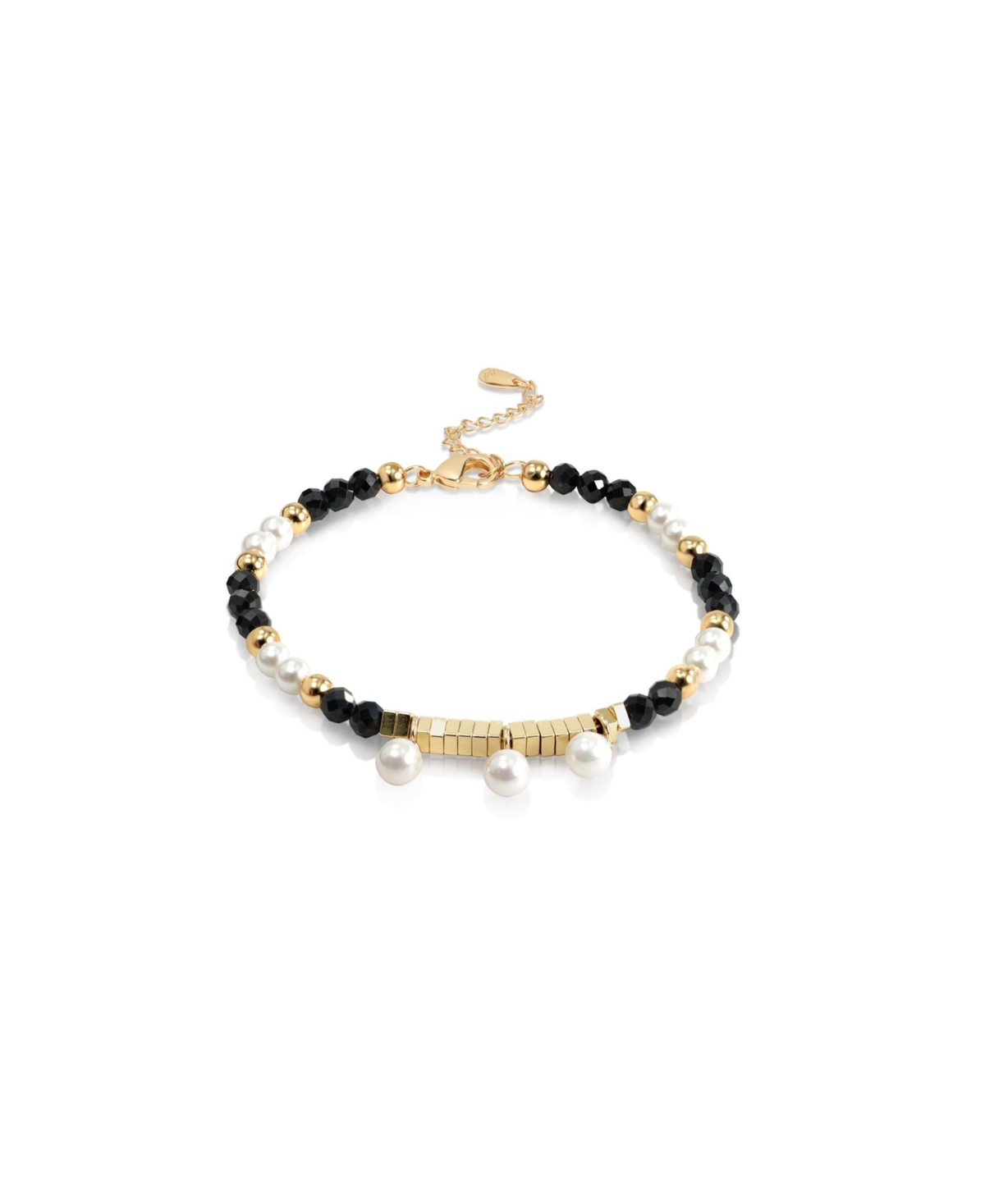 Click here for Retro Chic Poseidon Bracelet - Black  white  gold prices