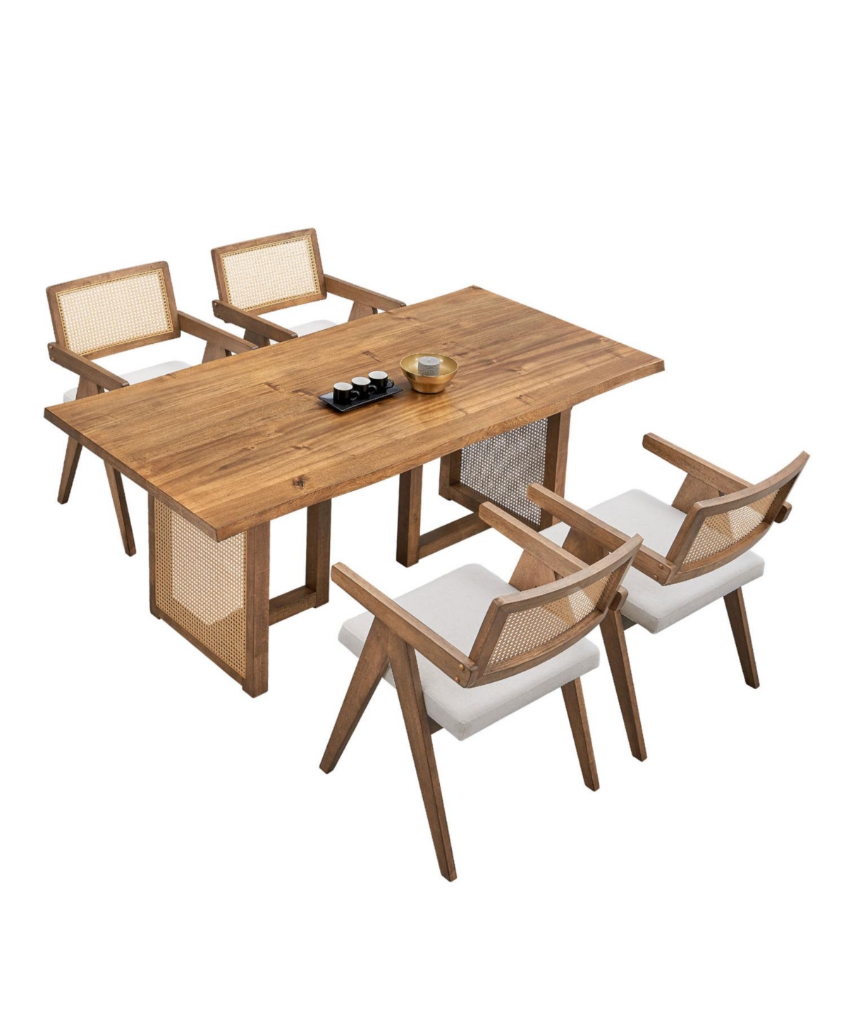 Click here for Streamdale 5-Piece Modern Dining Set Rattan Weave... prices