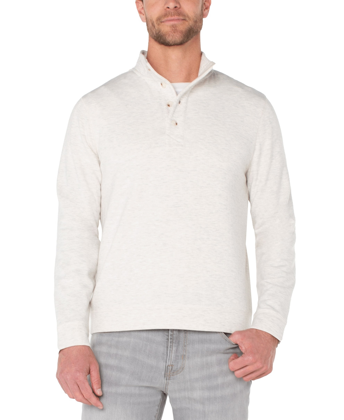 Click here for Liverpool Los Angeles Mens Mock-Neck Button Placke... prices