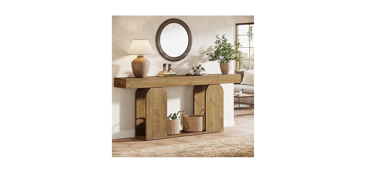 Click here for Tribesigns Farmhouse Wood Console Table  70.9-Inch... prices