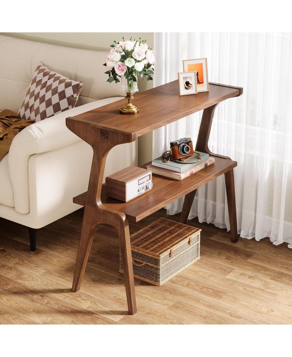Click here for Tribesigns Solid Wood Side Table  2-Tier Farmhouse... prices