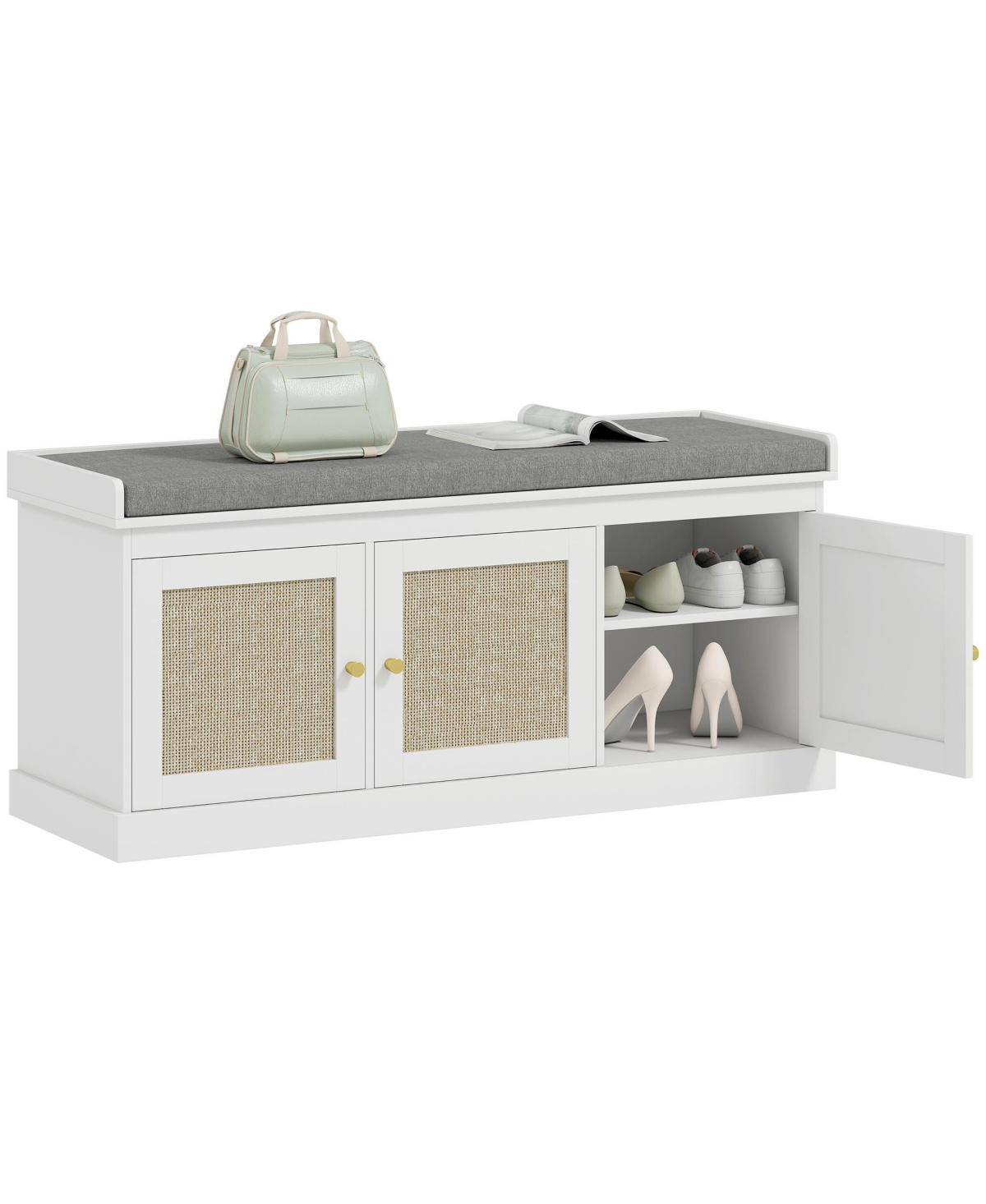 Click here for Homcom Shoe Bench with Rat Doors  Cushion  Entrywa... prices