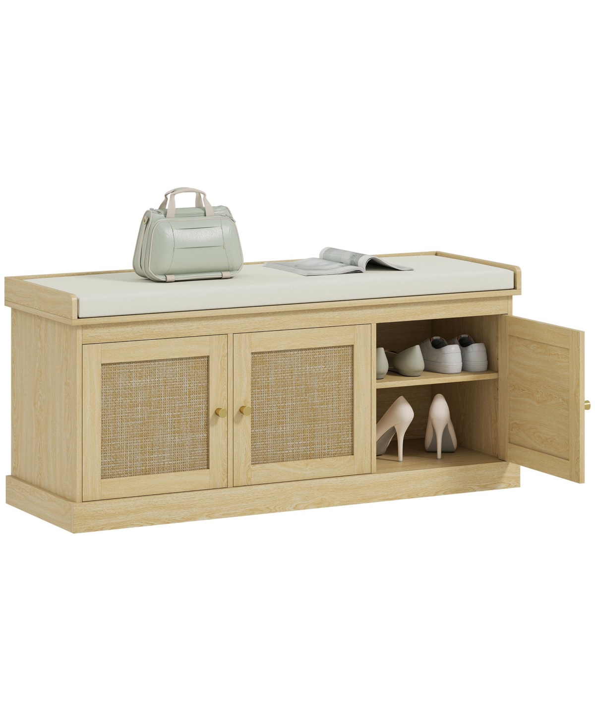 Click here for Homcom Shoe Bench with Rat Doors  Cushion  Entrywa... prices