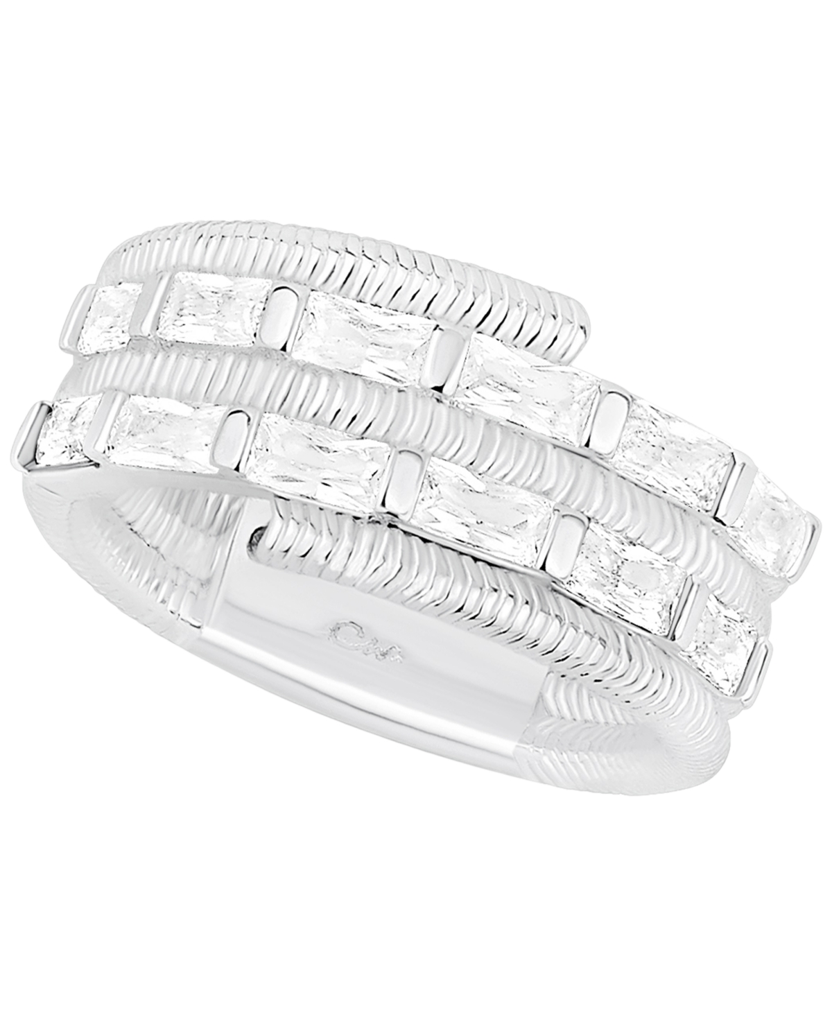 Click here for And Now This Cubic Zirconia Silver Plated Coil Rin... prices