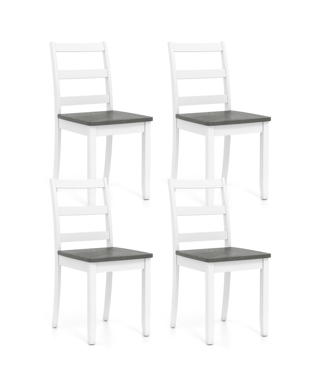 Click here for Gymax Set of 4 Dining Chairs Ladder Back Armless S... prices