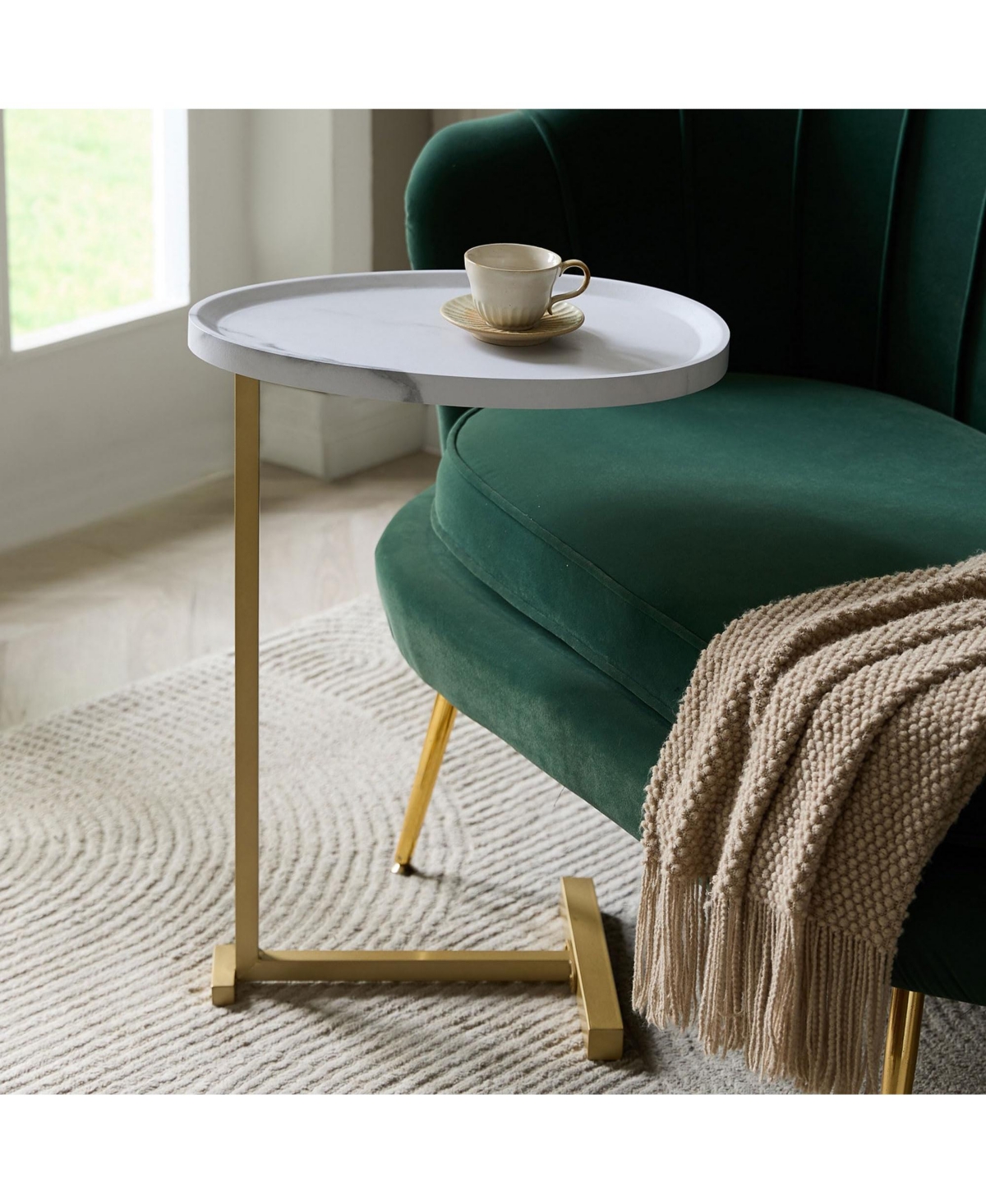 Click here for Kings Brand Furniture Wood and Gold Metal C-Shaped... prices