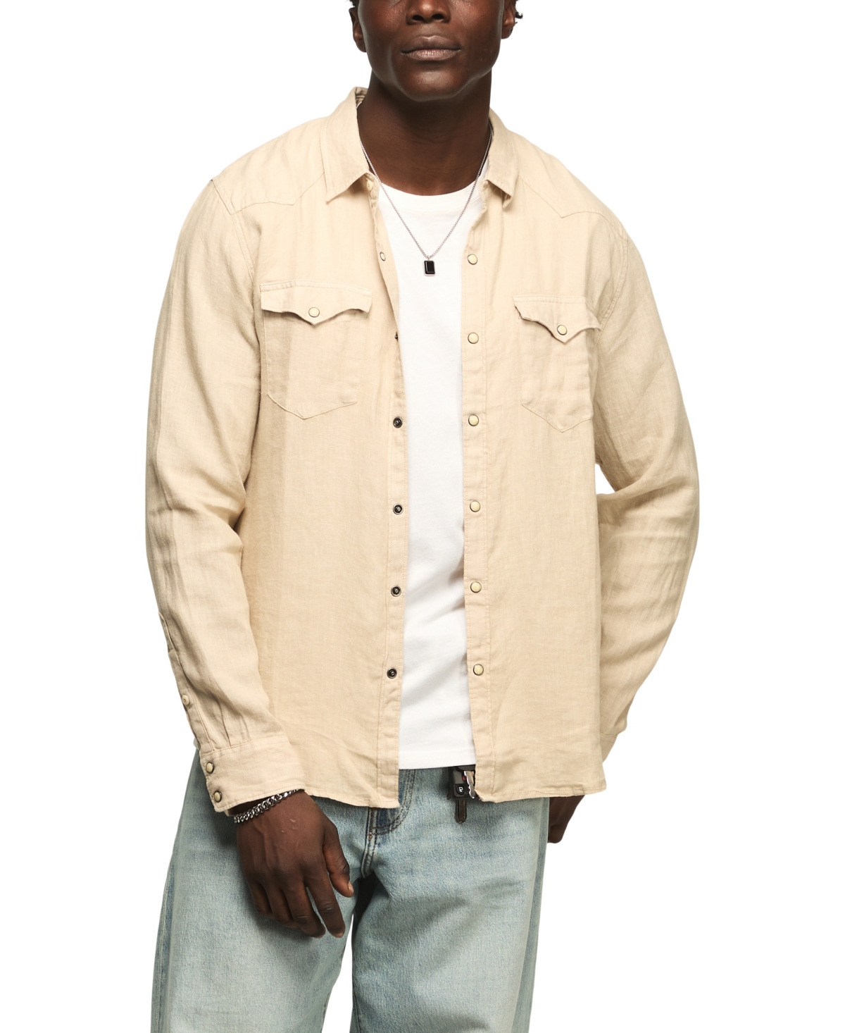 Click here for Lucky Brand Mens Spread Collar Western Shirt - Vin... prices