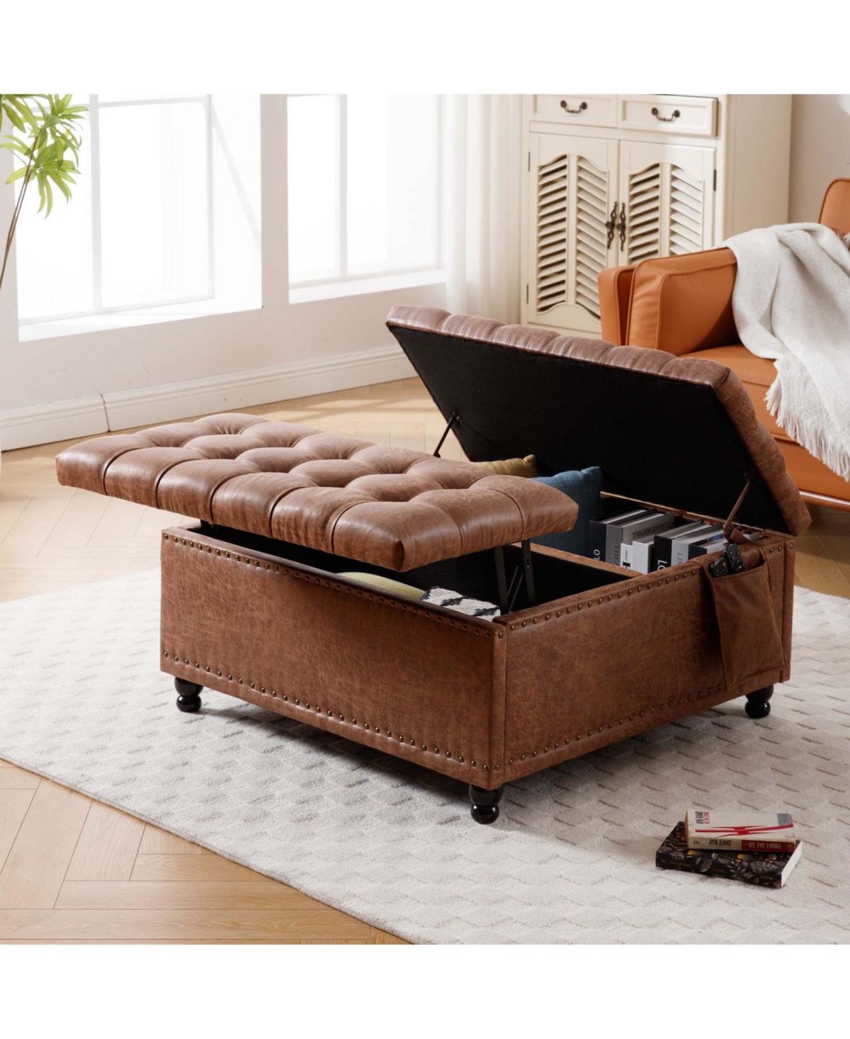 Click here for Streamdale 35" Faux Leather Storage Ottoman C... prices