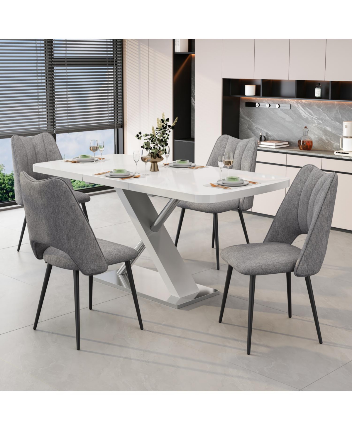 Click here for Streamdale Furniture White Retractable Dining Tabl... prices