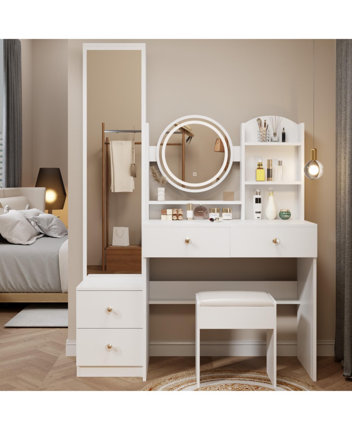 Click here for Streamdale Furniture 3-in-1 Vanity Set with Adjust... prices
