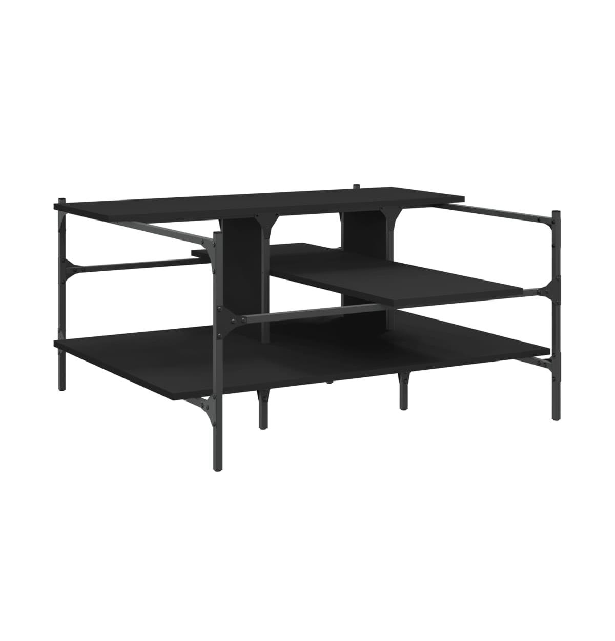 Click here for vidaXL Coffee Table Black Engineered wood  powder-... prices