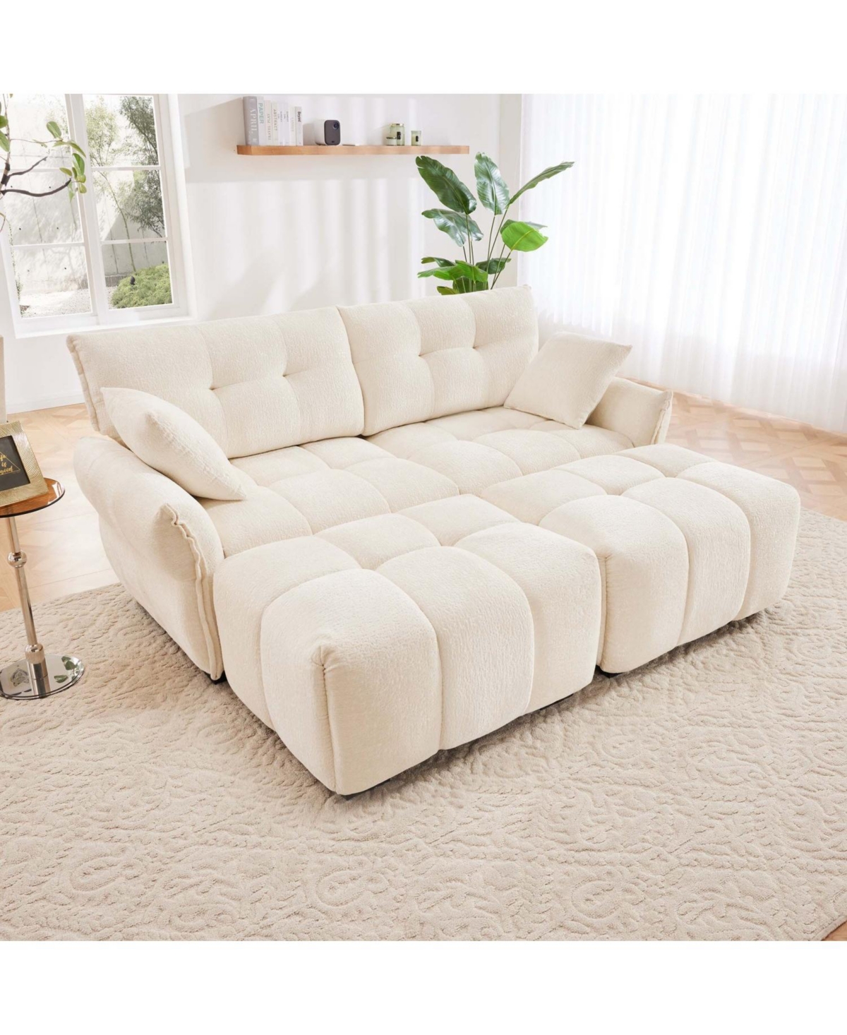 Click here for Streamdale Furniture White Chenille 2-Seater Sofa... prices