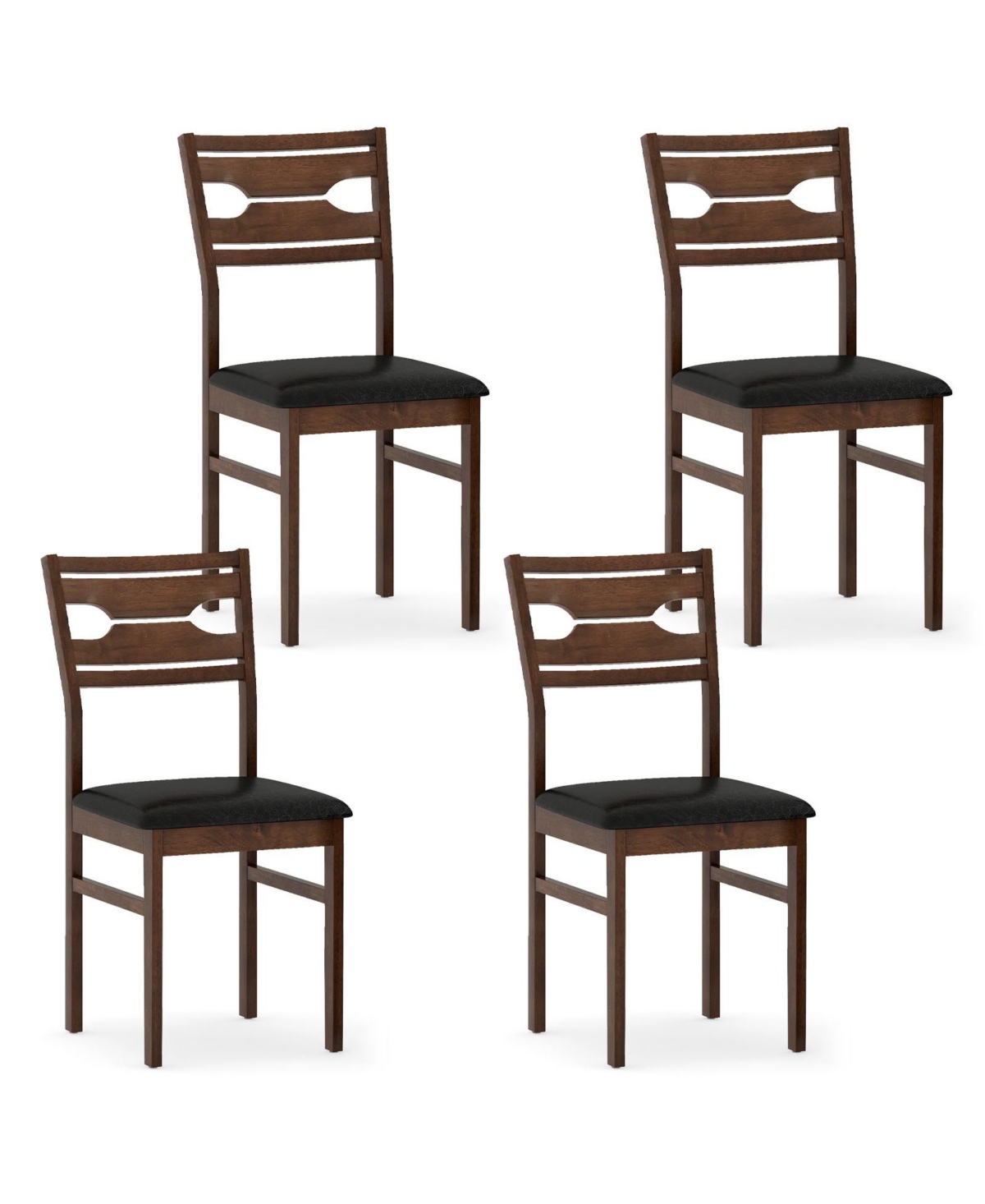 Click here for Gymax Dining Chair Set of 4 w/ Rubber Wood Frame P... prices