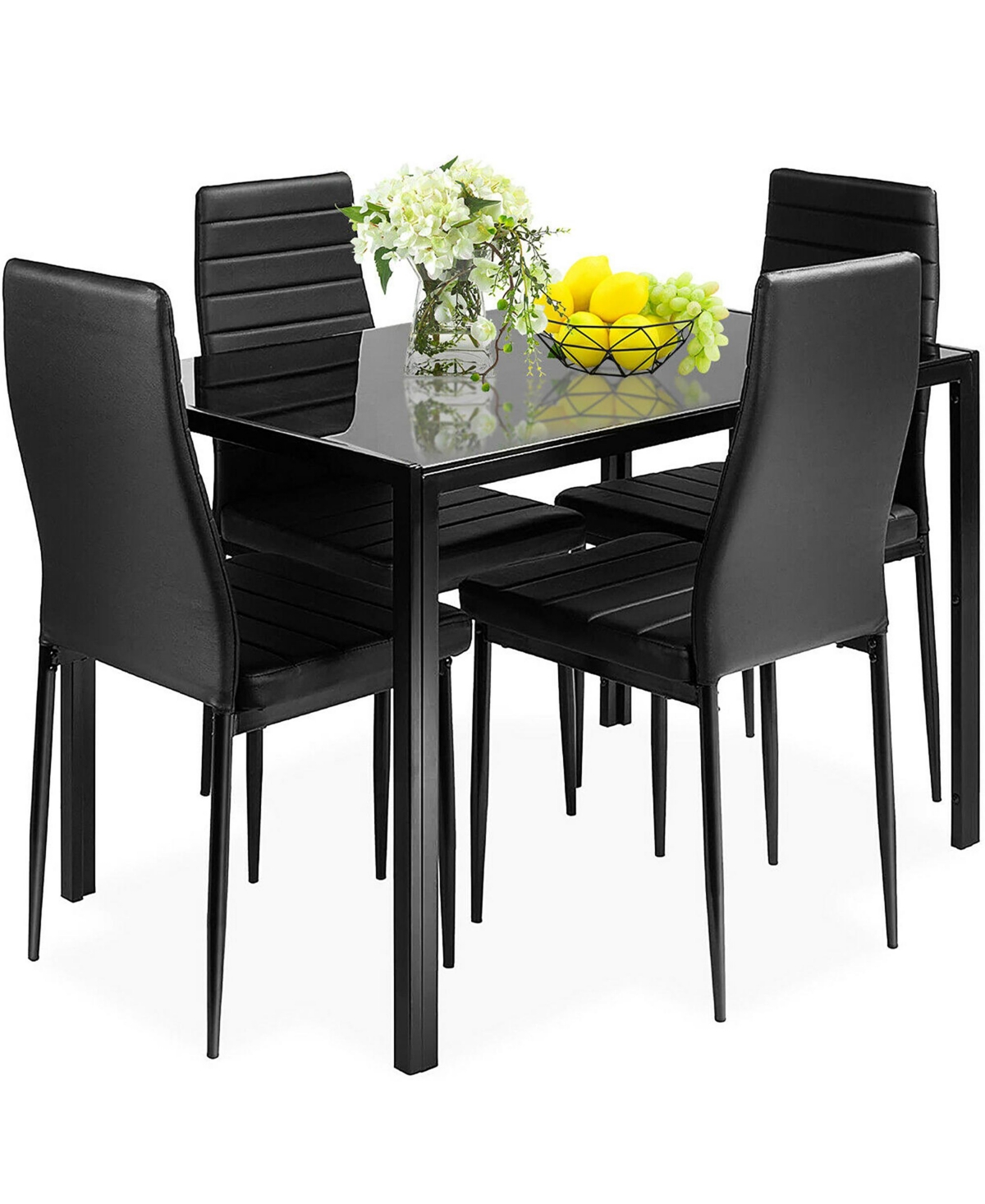 Click here for Costway 5 Piece Kitchen Dining Set Glass Metal Tab... prices