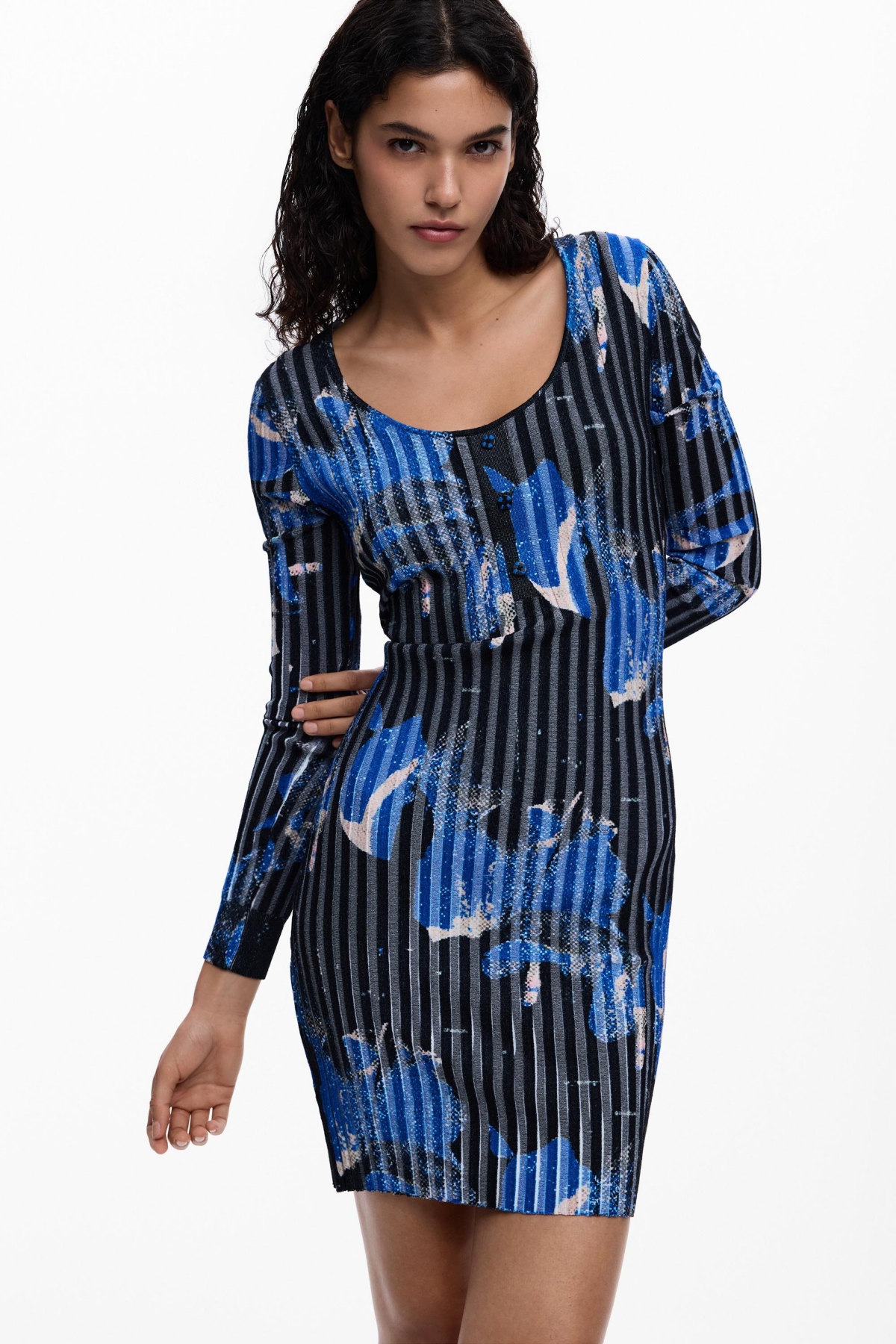 Click here for Desigual Womens Midi pleated dress - Black prices