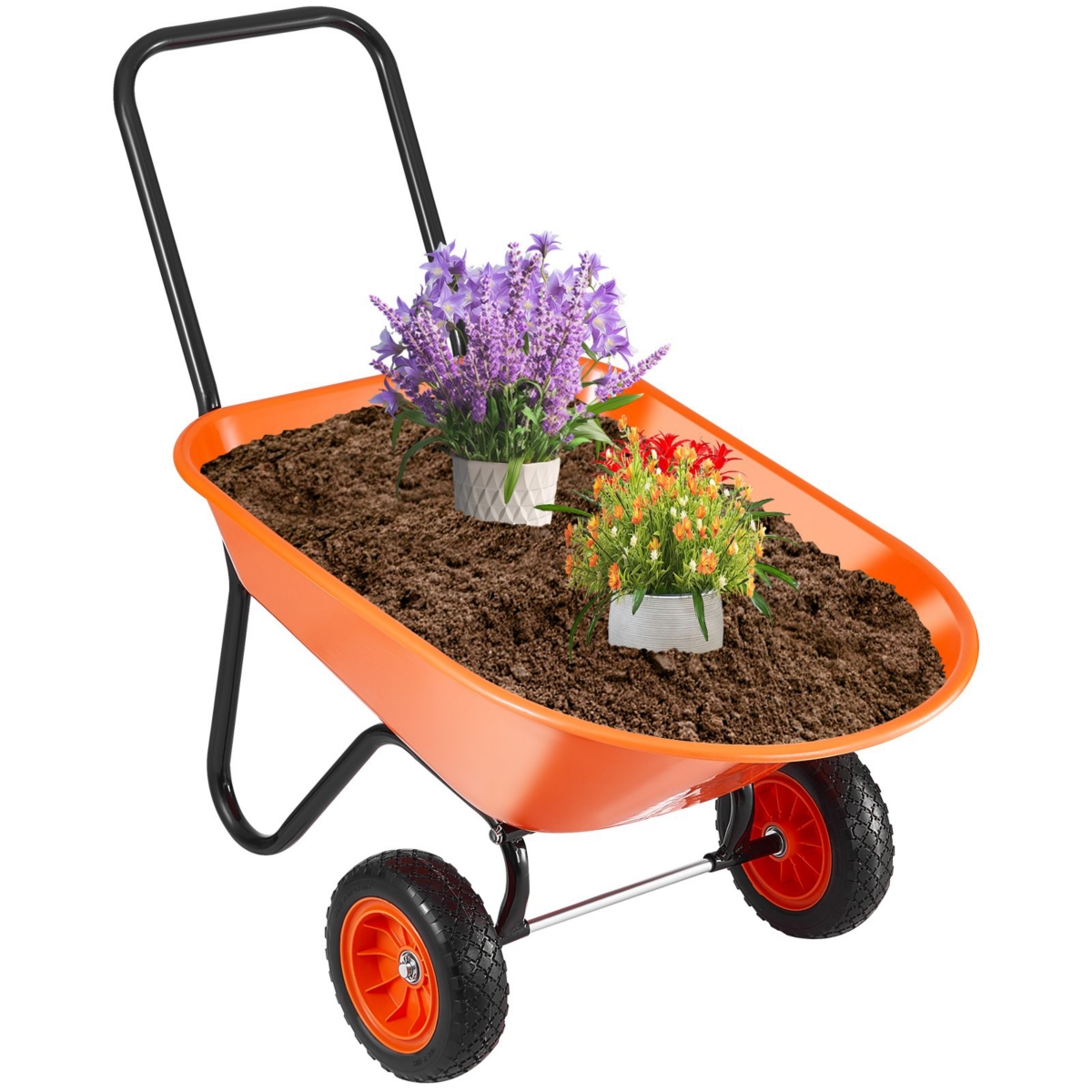 Click here for Sugfit 2-Wheel Wheelbarrow with 5 Cu.Ft Capacity &... prices