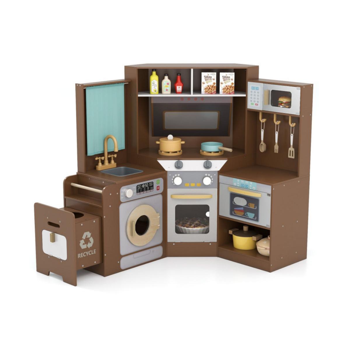 Click here for Hongge Corner Kids Play Kitchen with Lights Sounds... prices