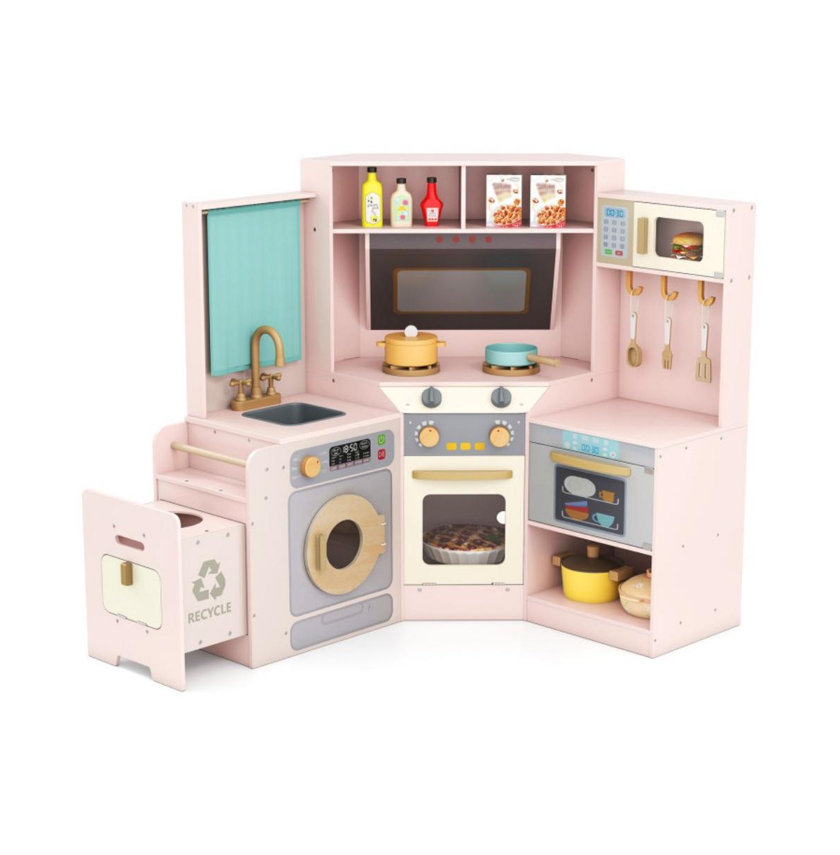 Click here for Hongge Corner Kids Play Kitchen with Lights Sounds... prices