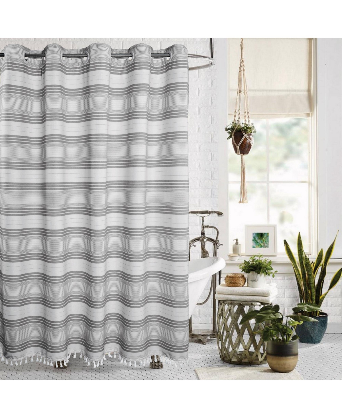 Click here for Awesome Home No hook Horizontal Beach Stripe Showe... prices
