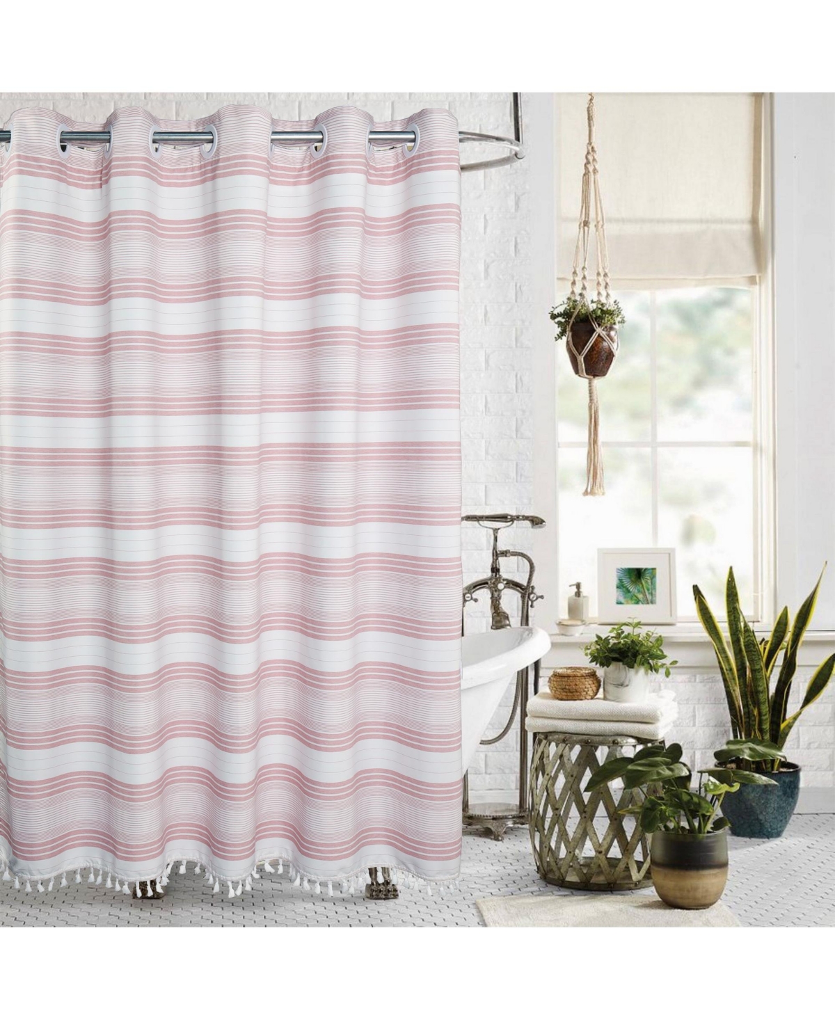 Click here for Awesome Home No hook Horizontal Beach Stripe Showe... prices