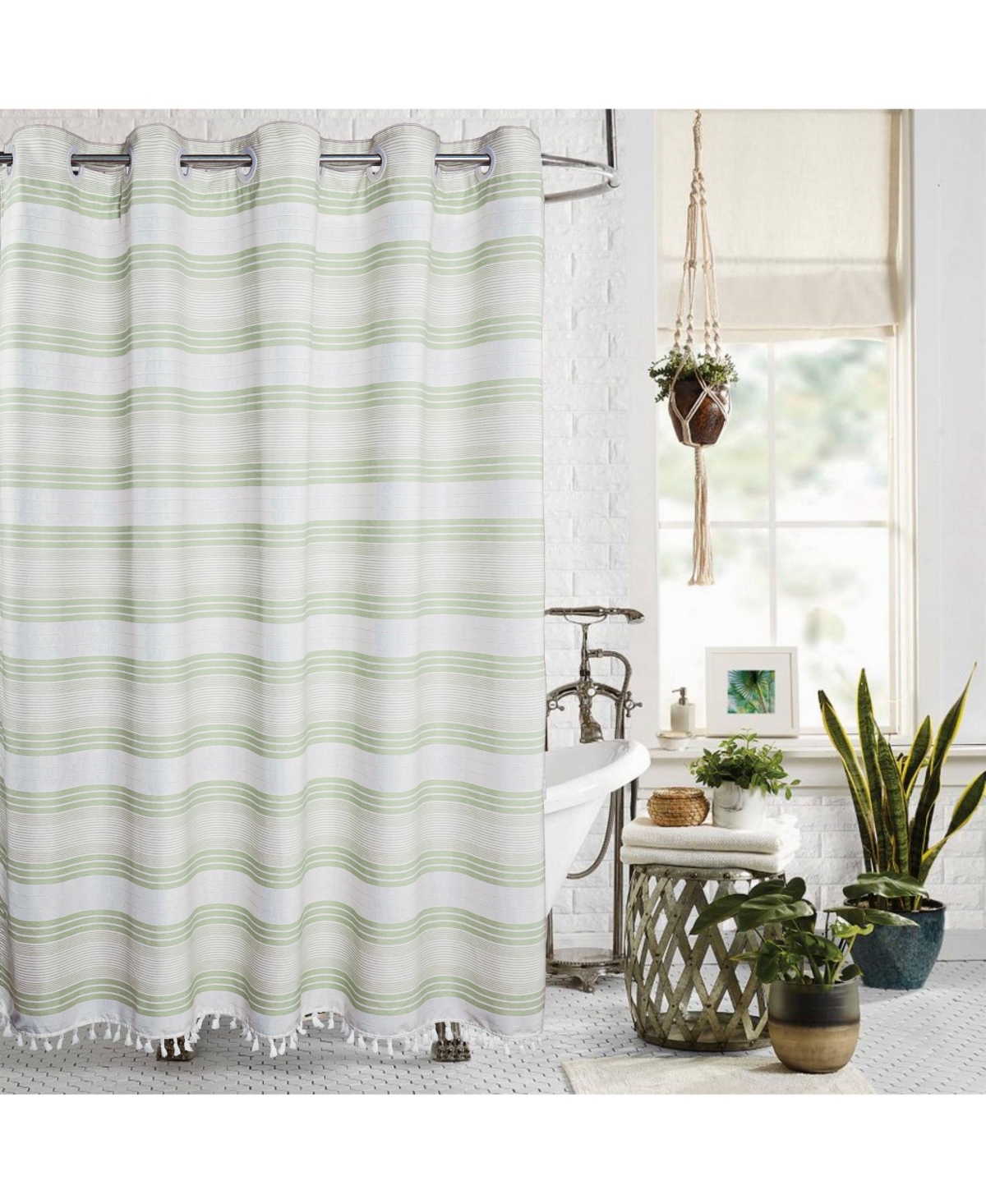 Click here for Awesome Home No hook Horizontal Beach Stripe Showe... prices