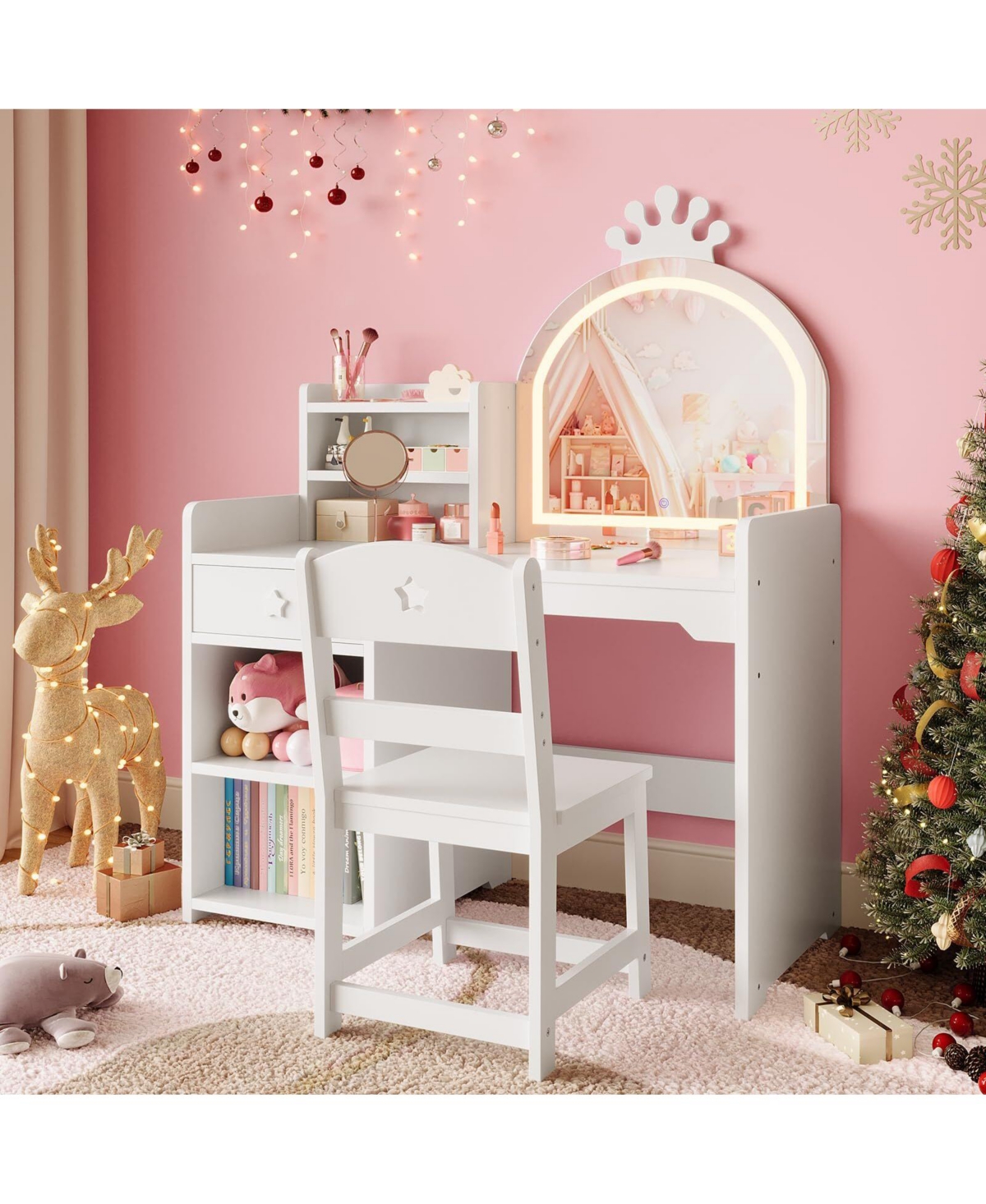 Click here for gaomon Kids Vanity Table and Chair Set with Mirror... prices