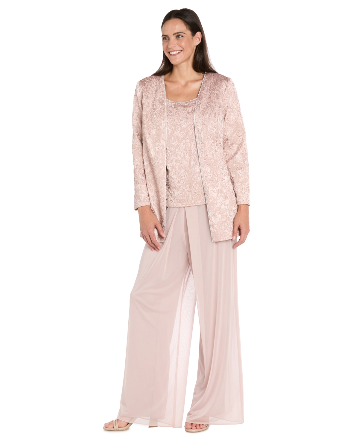 Click here for R & M Richards Womens Round Neck Top  Cardigan Jac... prices