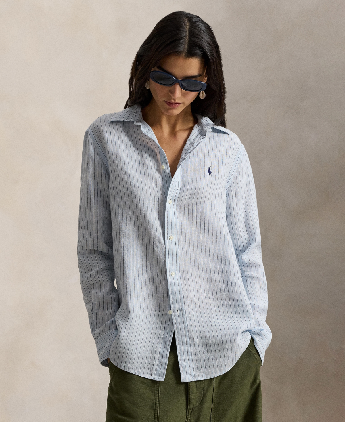 Click here for Polo Ralph Lauren Womens Classic Fit Striped Sprea... prices