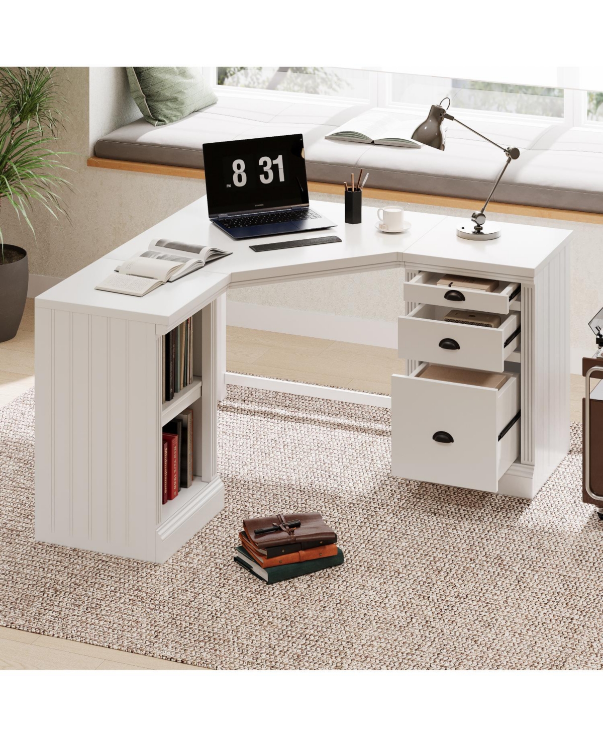 Click here for Streamdale Furniture 7" L-Shaped Desk with Ca... prices