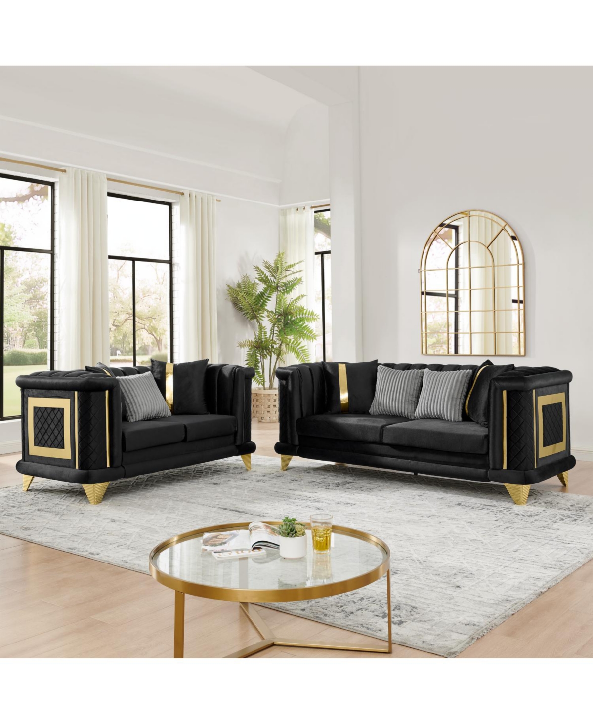 Click here for Streamdale Furniture Streamdale Velvet Sofa Set: G... prices