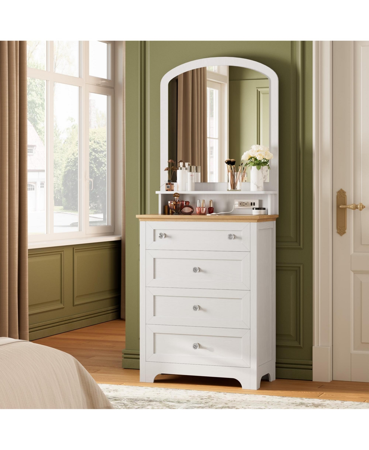 Click here for gaomon Drawer Dresser with Mirror Charge Station a... prices