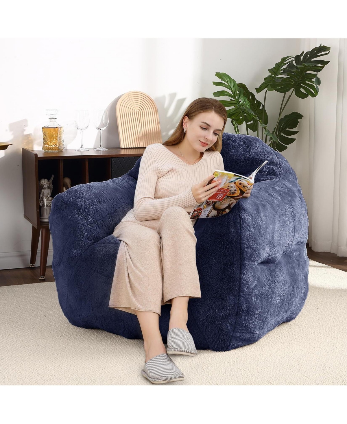 Click here for Gaomon Bean Bag Chair  39" Pink Bean Bag Chai... prices