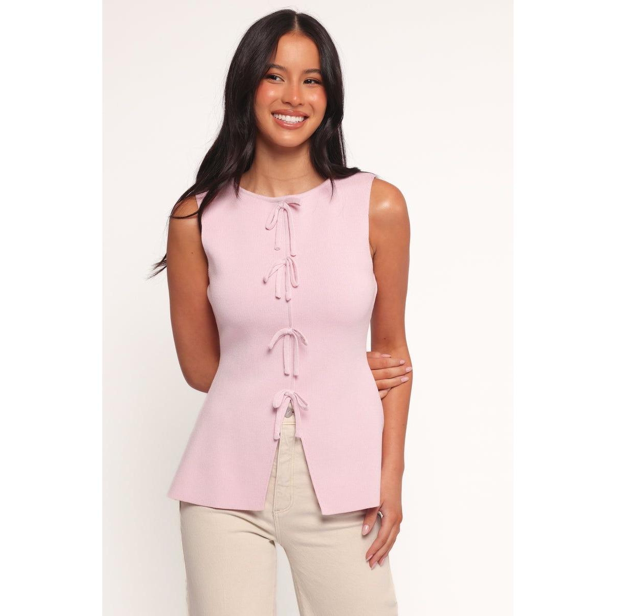 Click here for Petal and Pup Womens Milani Bow Knitted Top - Ligh... prices