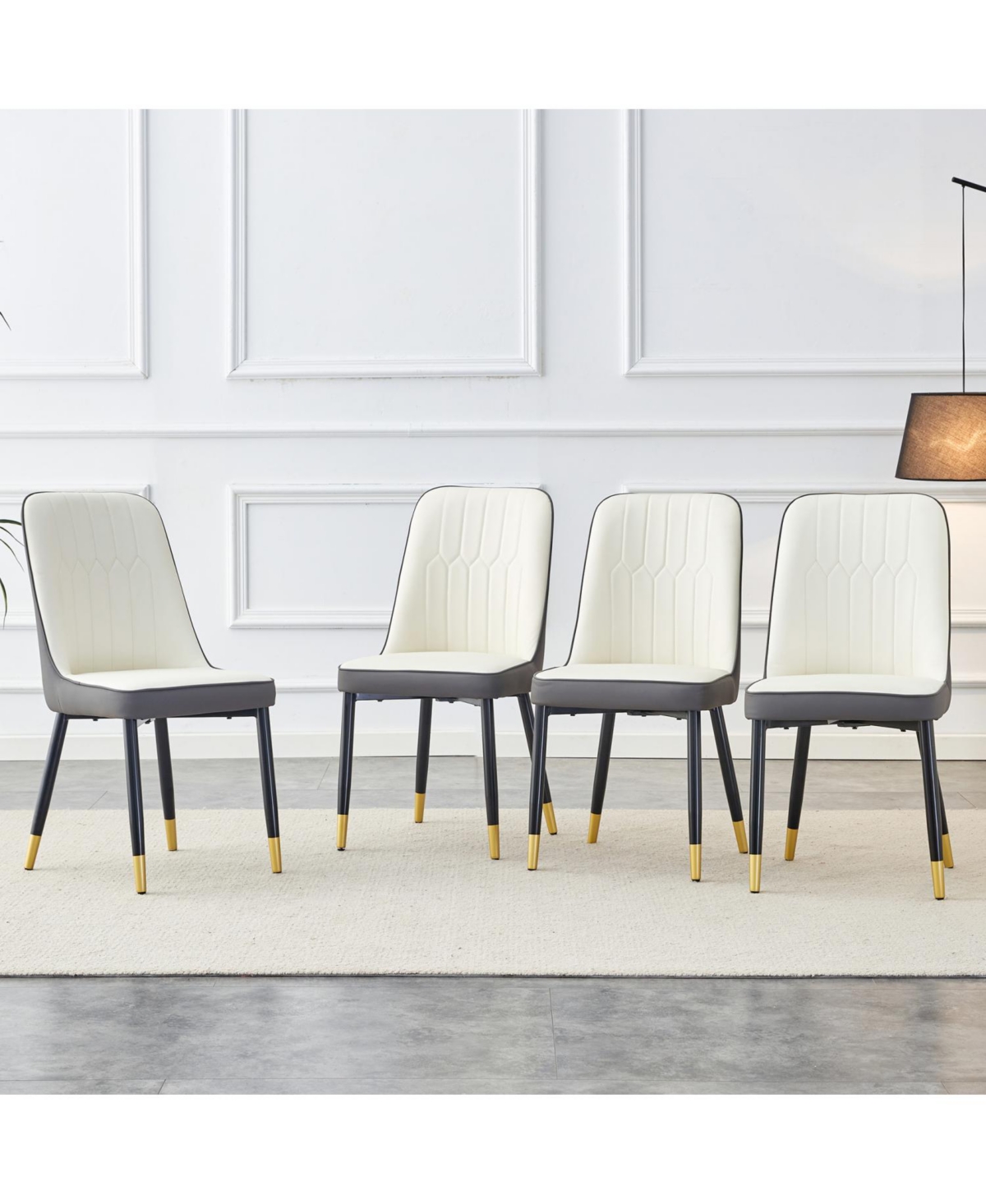 Click here for Streamdale Modern Dual Tone Pu Leather Dining Chai... prices