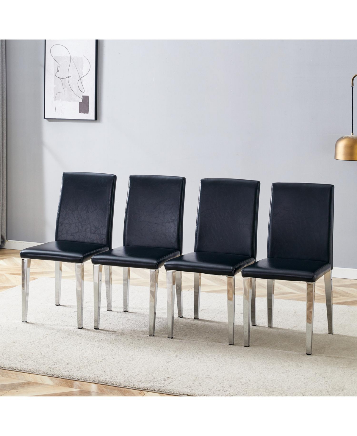 Click here for Streamdale Furniture Pu Dining Chairs Silver Legs... prices