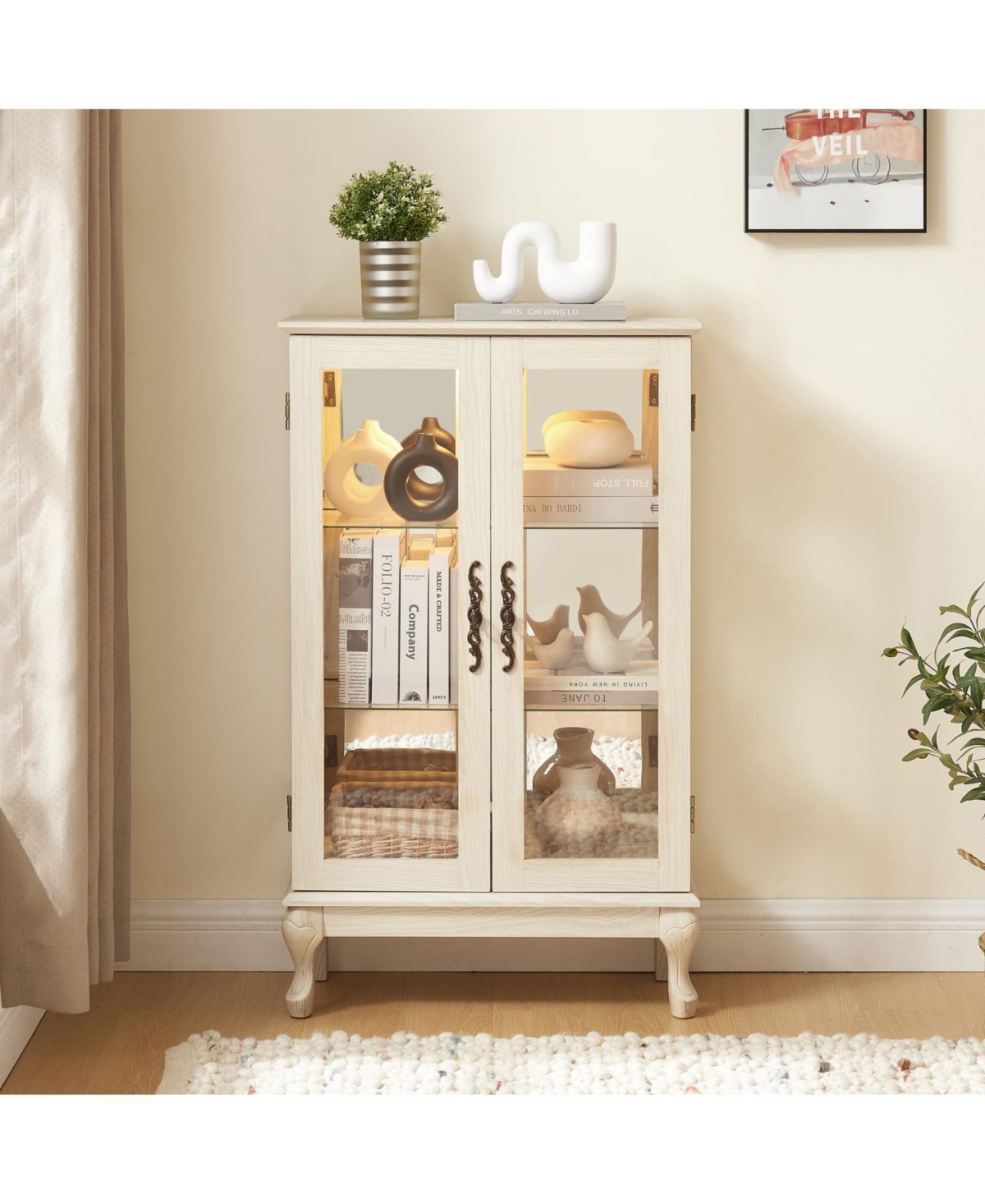 Click here for Streamdale Furniture Lighted Curio Cabinet with Gl... prices