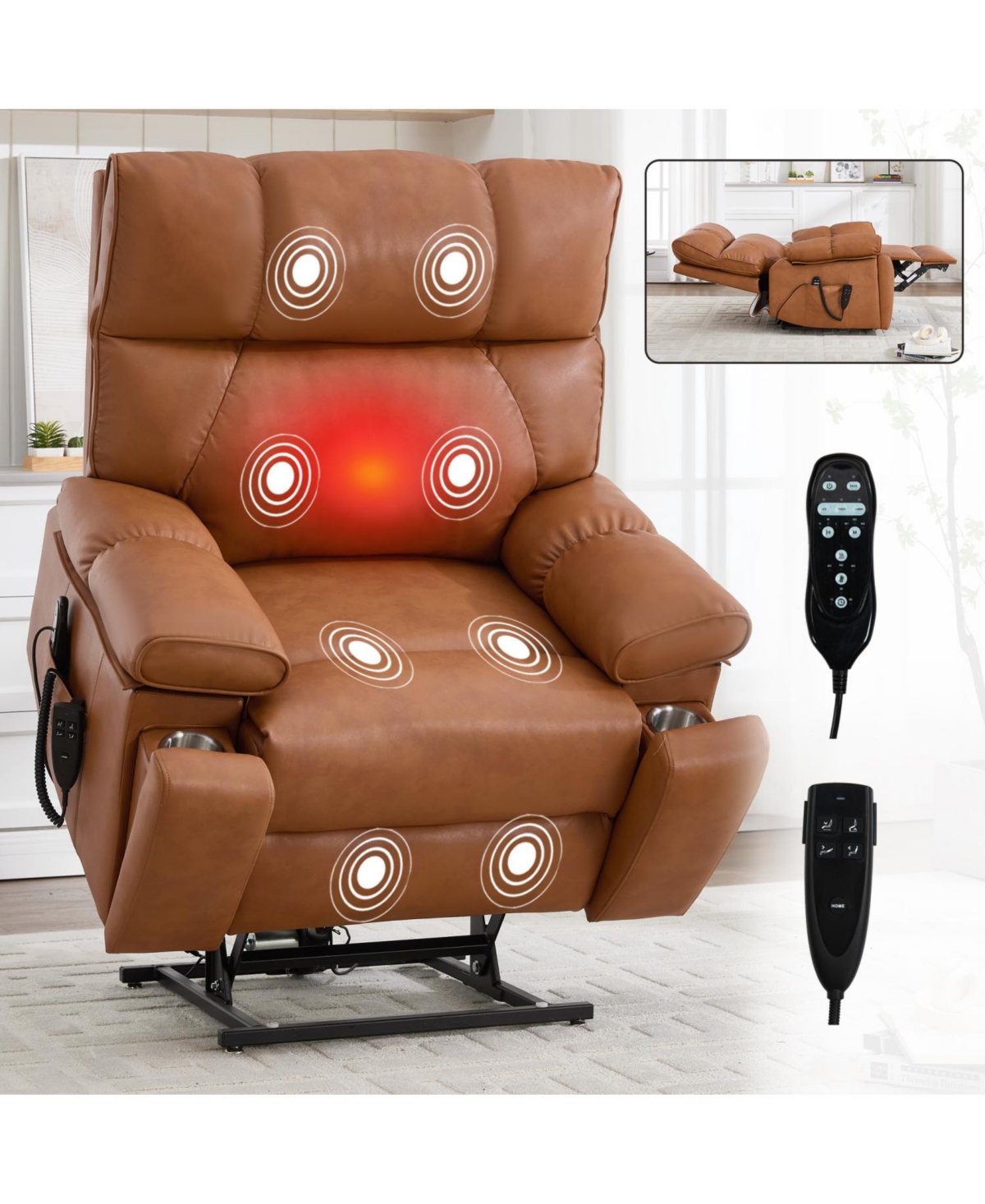 Click here for Streamdale Furniture Orange Leatheraire Power Lift... prices