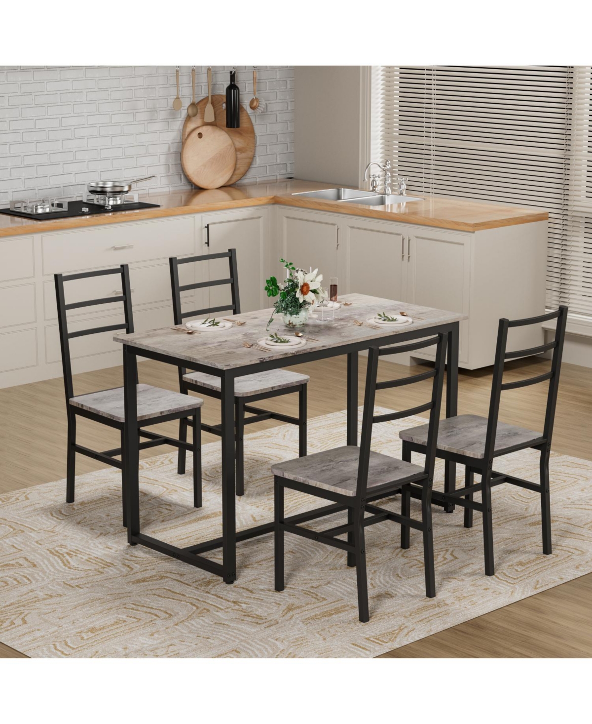 Click here for Streamdale Farmhouse Dining Table Set with 4 Chair... prices