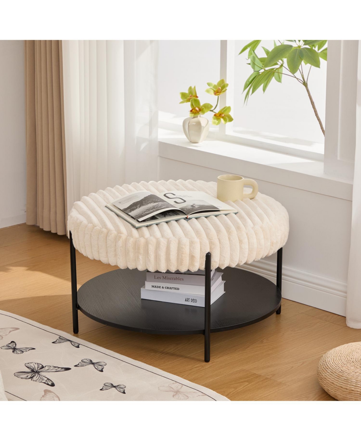 Click here for Streamdale Furniture Upholstered Round Ottoman Cof... prices