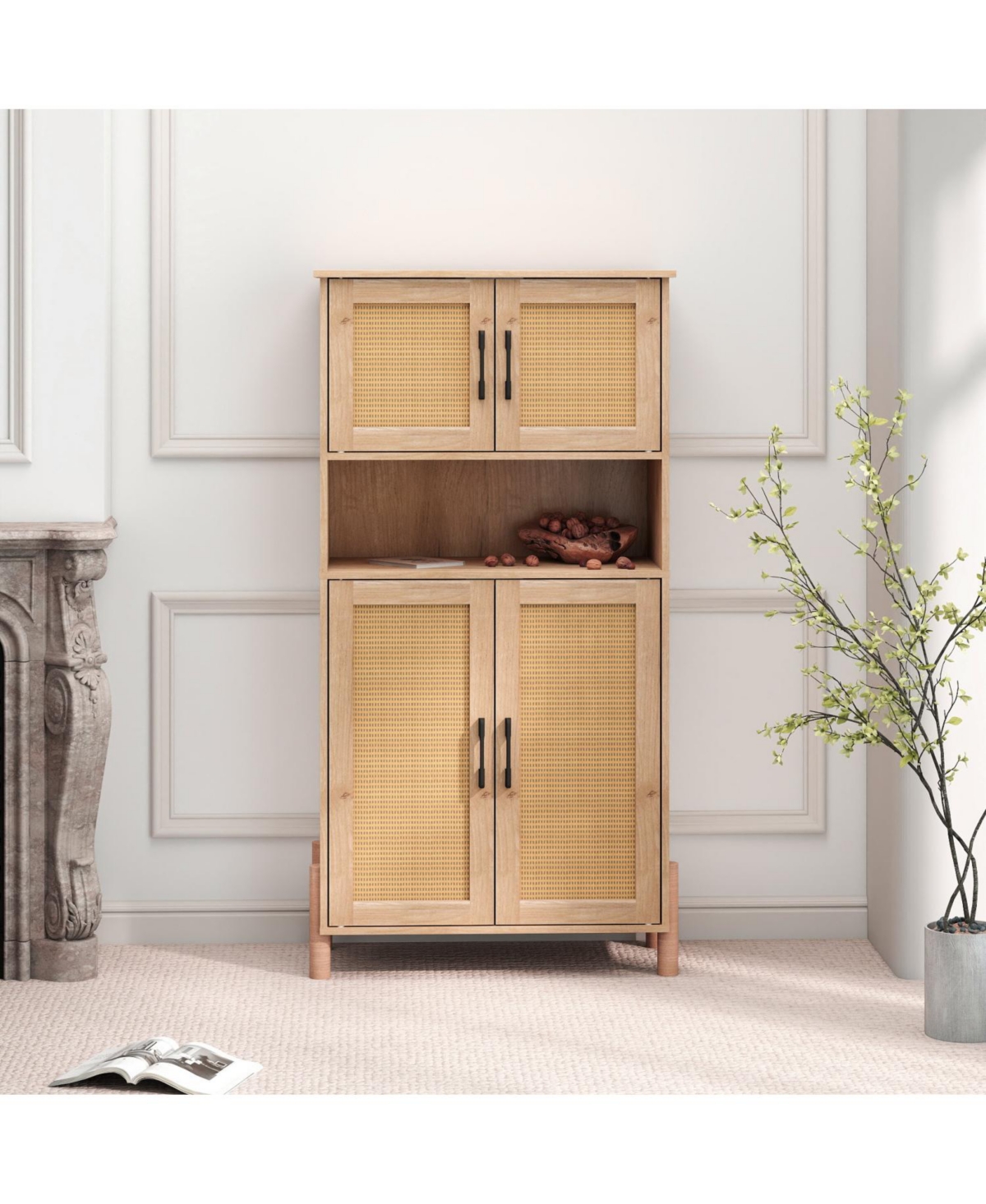 Click here for Streamdale Furniture Mid-Century 4-Door Rattan Cab... prices