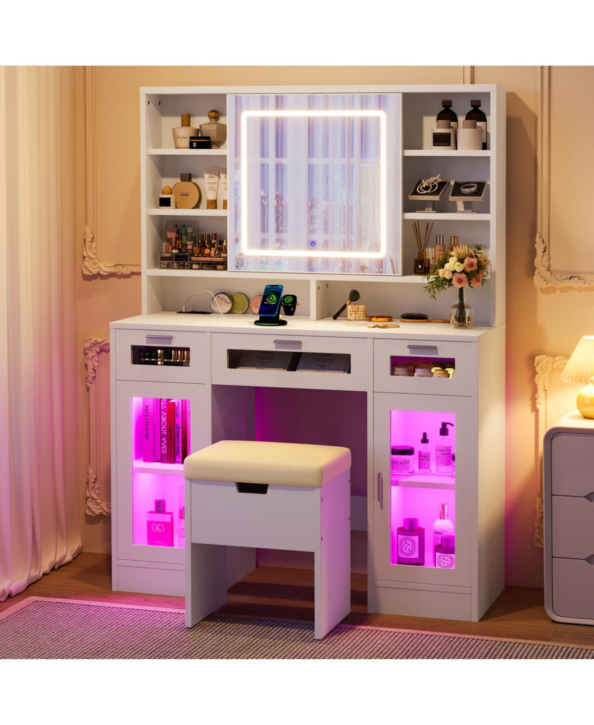 Click here for Streamdale Furniture Led Lighted Vanity Set with S... prices